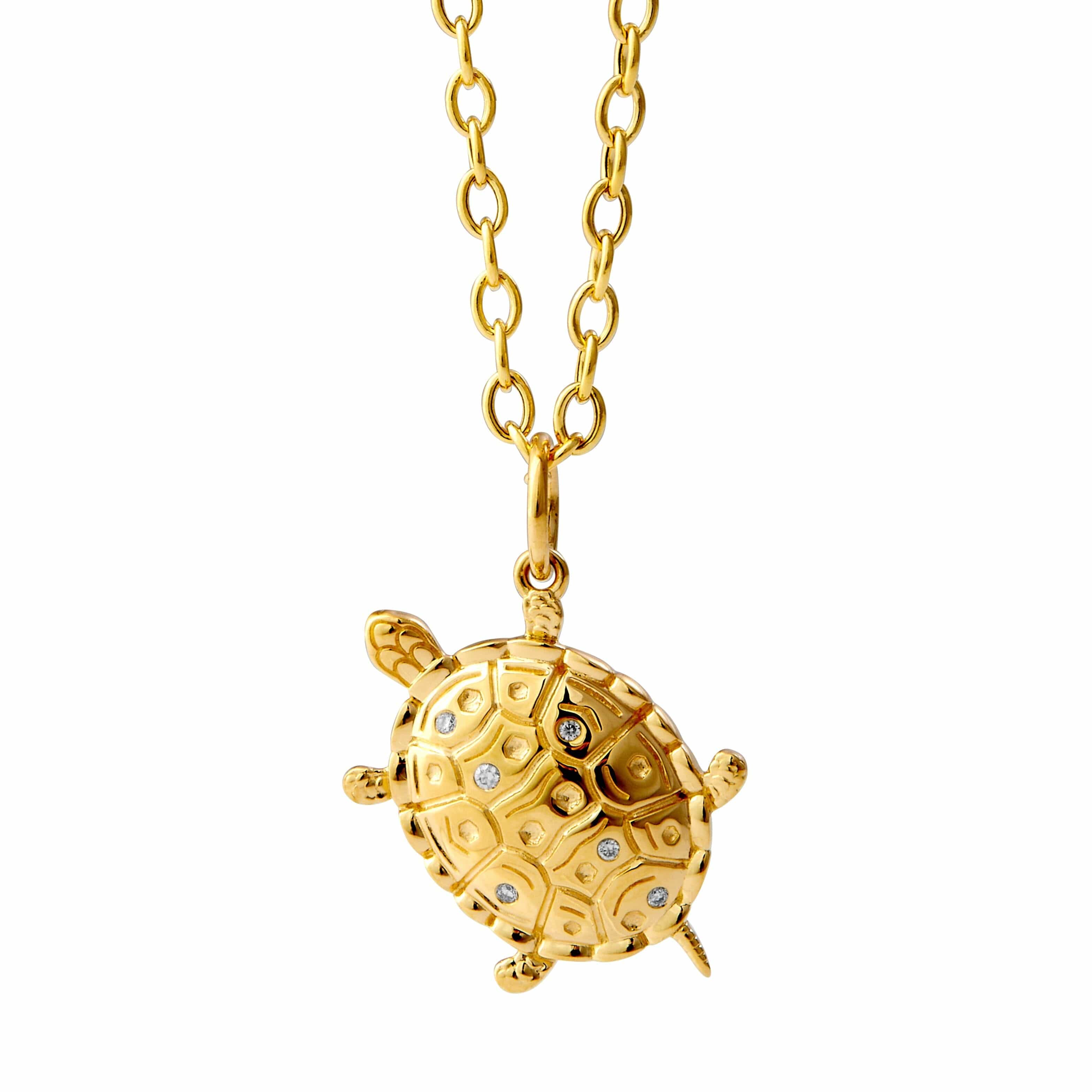 18K Yellow Gold - Jardin Turtle Charm Pendant | Syna – SYNAJEWELS